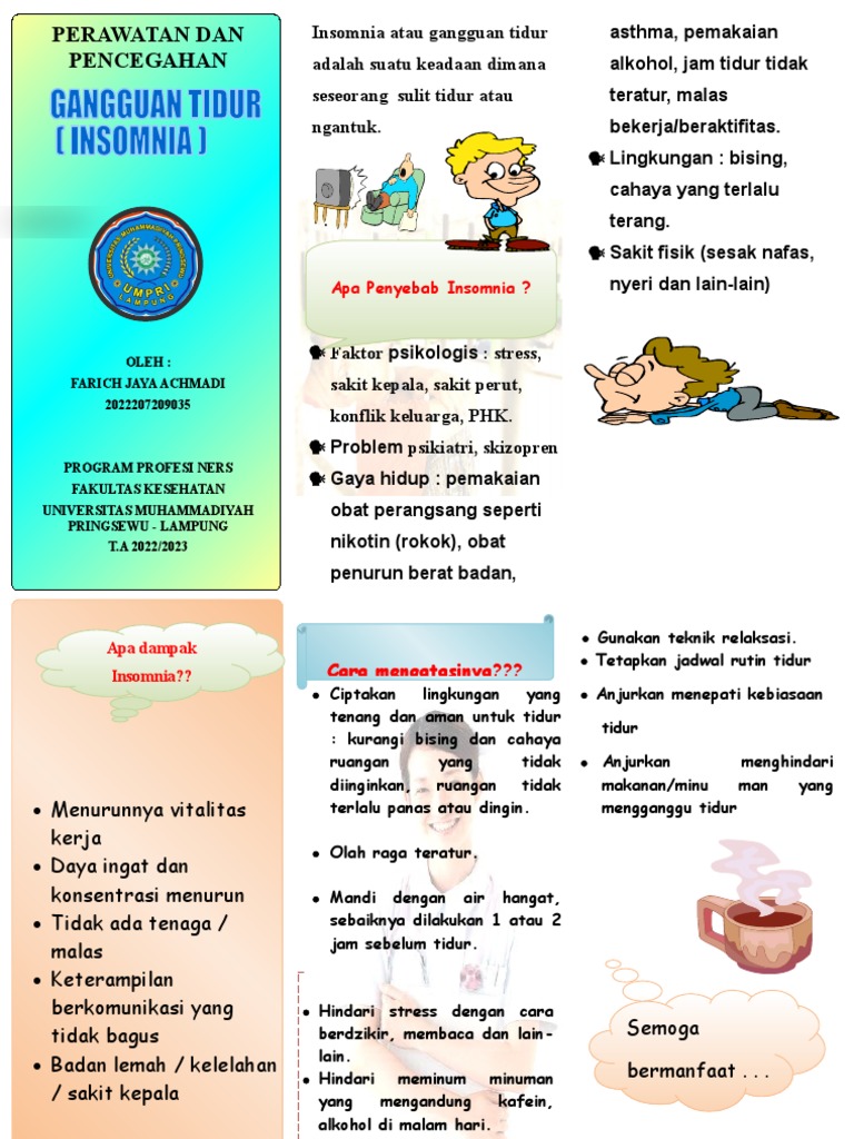 Leaflet Susah Tidur INSOMNIA | PDF