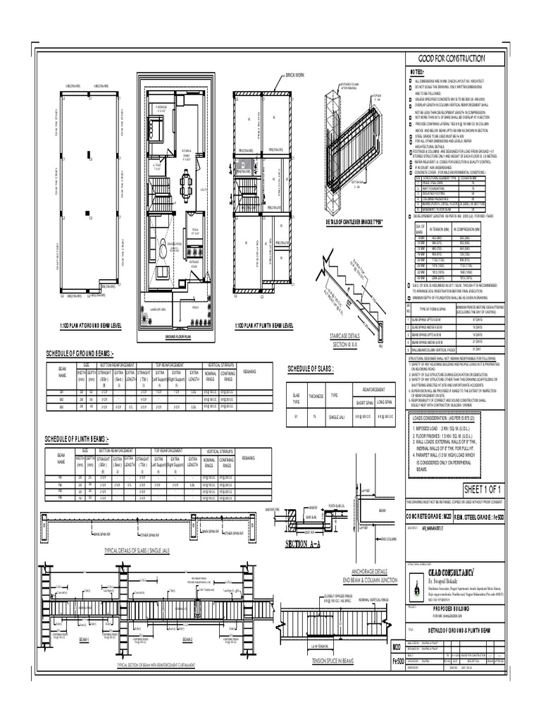 AD SHENDE PLINTH BEAM RC 02 CEAD R0 25-11-2021-Model | PDF | Column | Beam (Structure)