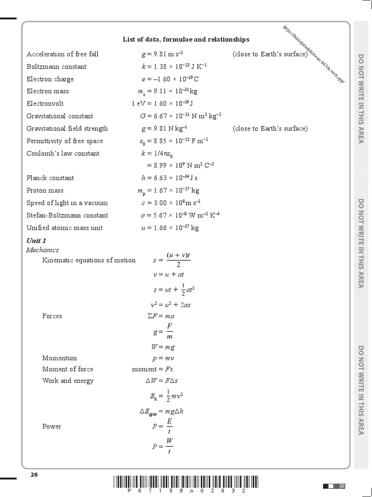 phy unit 5 formulas | PDF | Electronvolt | Metrology