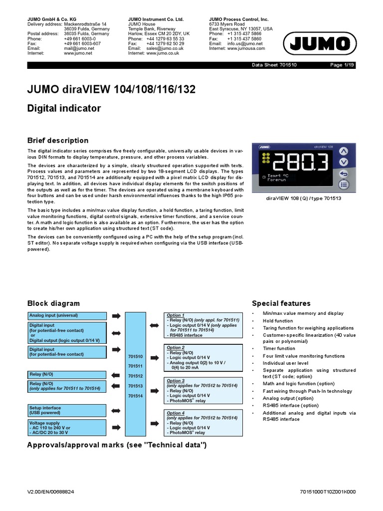 Jumo Diratron Indicator English | PDF | Relay | Programming