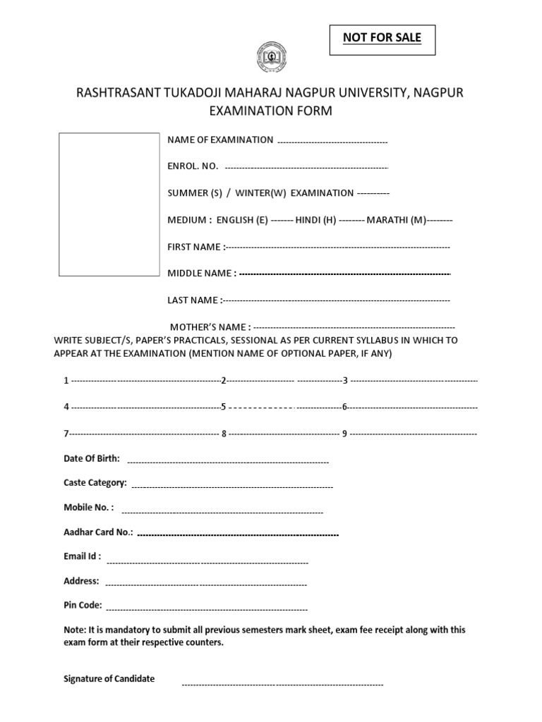 Hislop College EXAM FORM | PDF