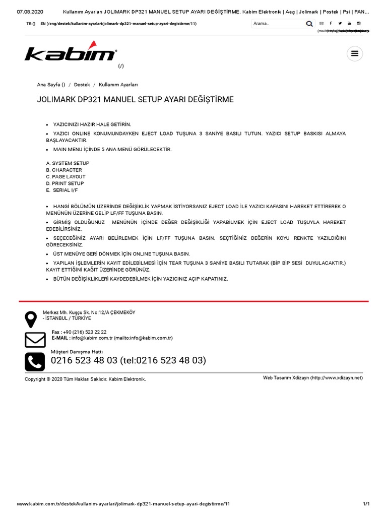 Jolimark DP321 | PDF