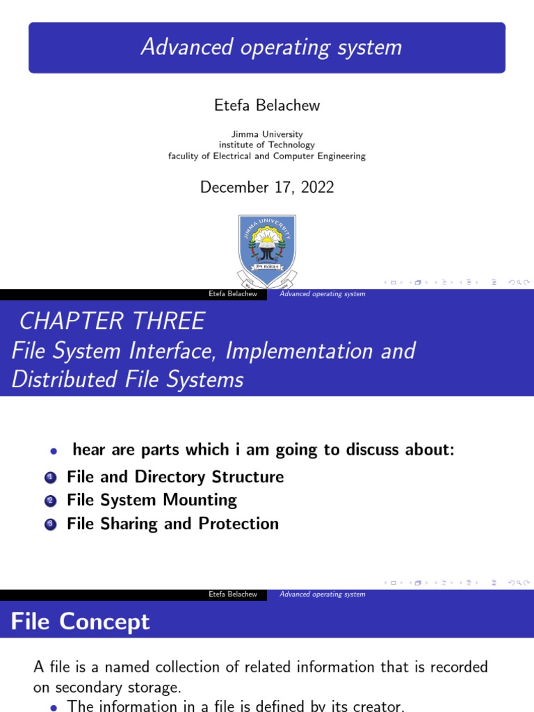 Advanced Operating System: Etefa Belachew | Download Free PDF | Computer File | File System