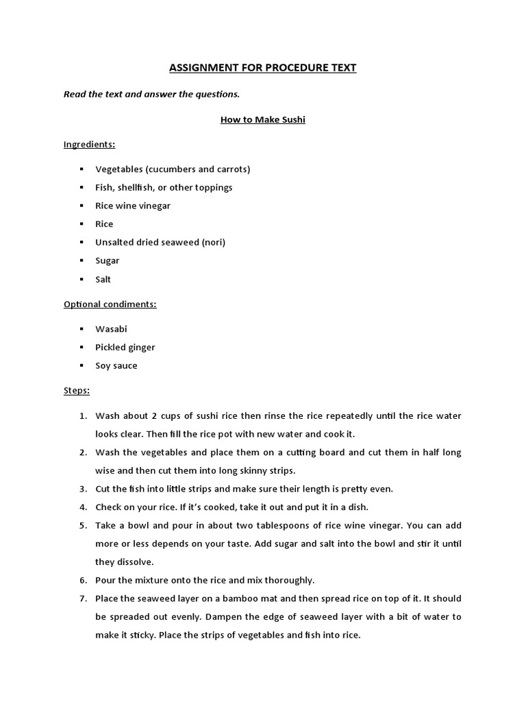 How to Make Sushi: Step-by-Step Guide | PDF