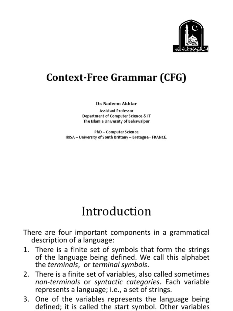 Context Free Grammar CFG | PDF | Linguistics | Language Arts & Discipline