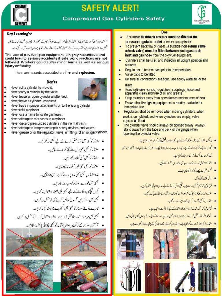 HSE Alert - Compressed Gas Cylinder Safety CCCL Site. | PDF | Valve ...