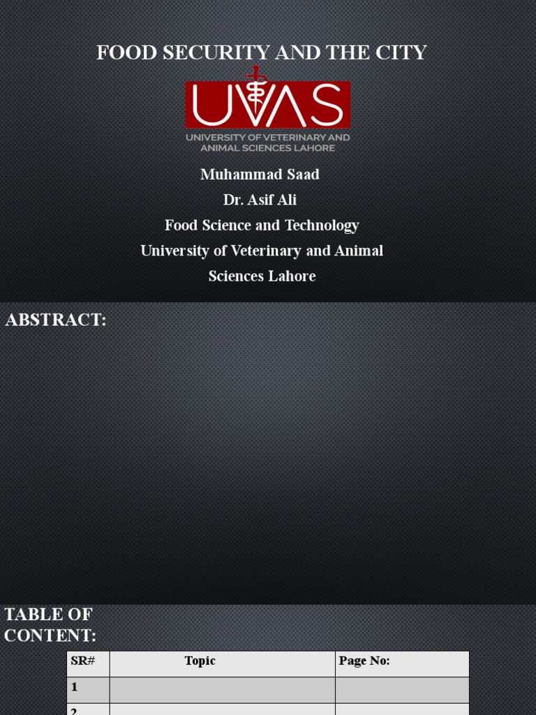 Urban Food Security Analysis | PDF