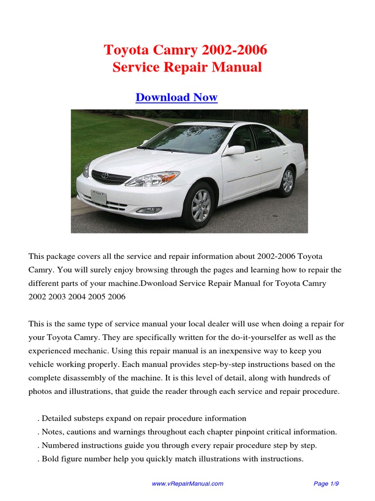 2002-2006 Toyota Camry Repair Manual | PDF | Manual Transmission | Cars ...