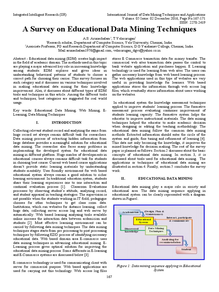 A Survey On Educational Data Mining Techniques | PDF | Data Mining | Statistical Classification