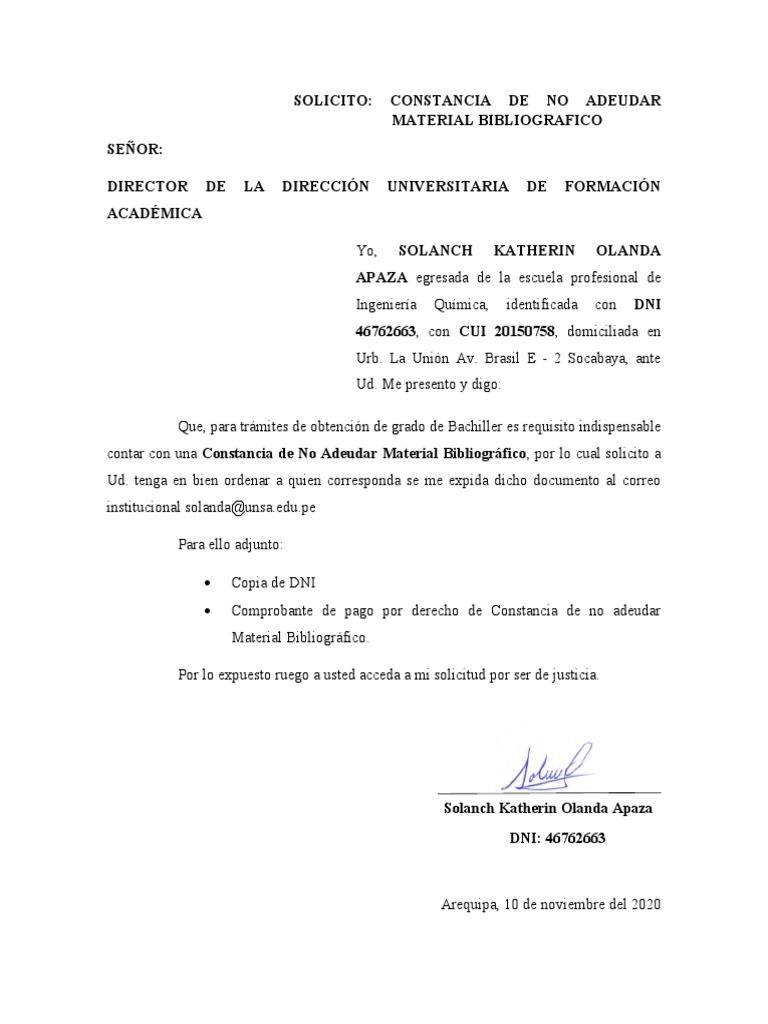 Solicitud Biblioteca | PDF