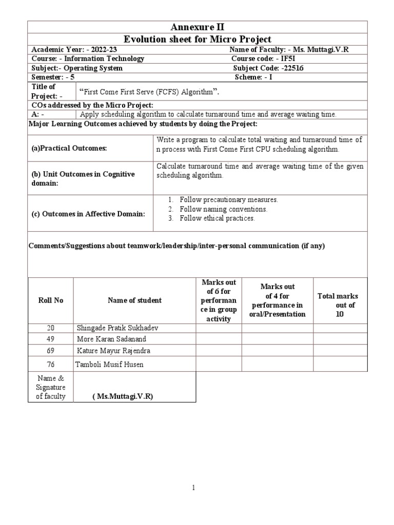 OSY Microproject | PDF | Scheduling (Computing) | Computer Programming
