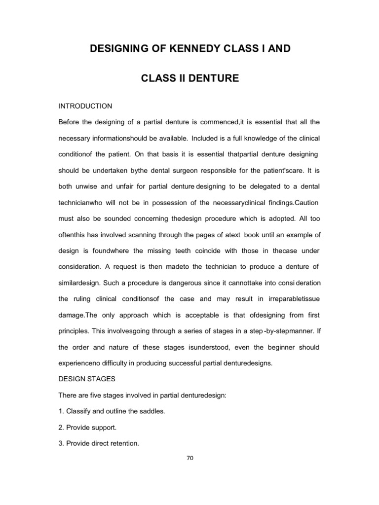 Designing of Kennedy Class I and Class II Denture | PDF | Dentures ...