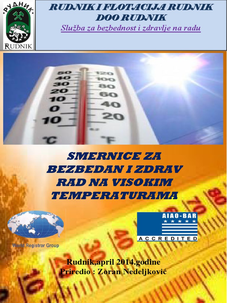 Rudnik Doo - BiZNR - Smernice Za Rad Na Visokim Temperaturama | PDF