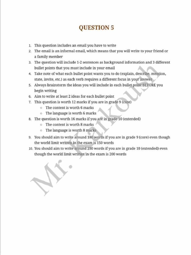 Cambridge Email Writing For Igcse 10 | PDF