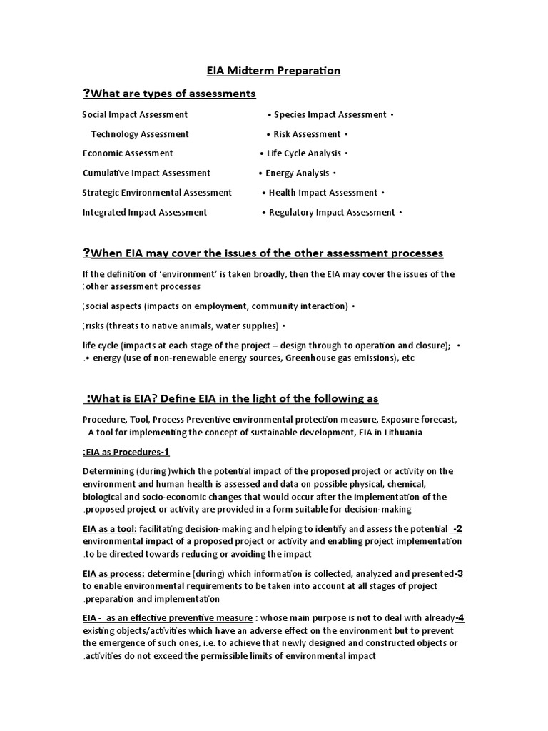 Understanding Environmental Impact Assessments: A Comprehensive Guide to the Process, Principles ...