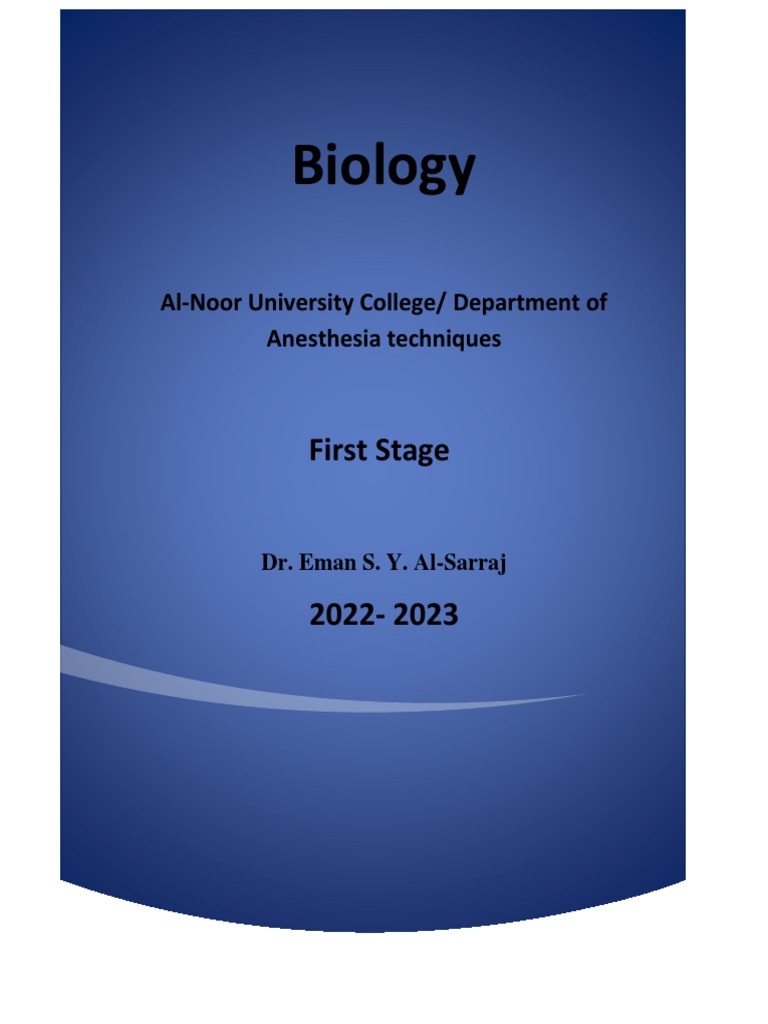 تخدير المحاضرة الاولى | PDF | Cell (Biology) | Eukaryotes