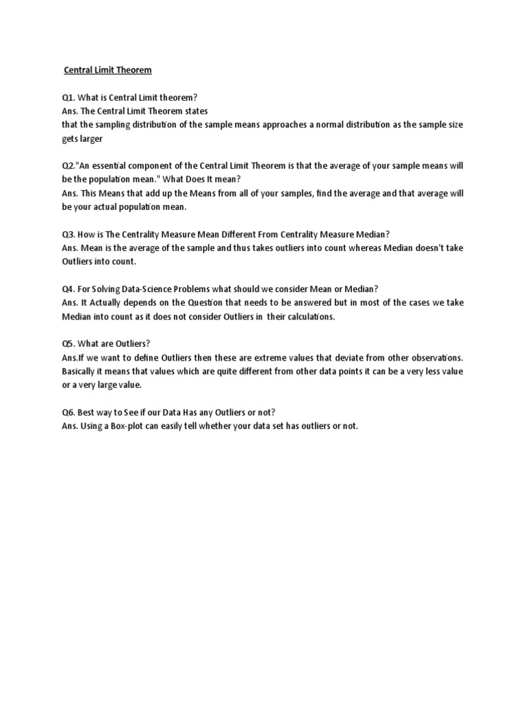 Central Limit Theorem | PDF