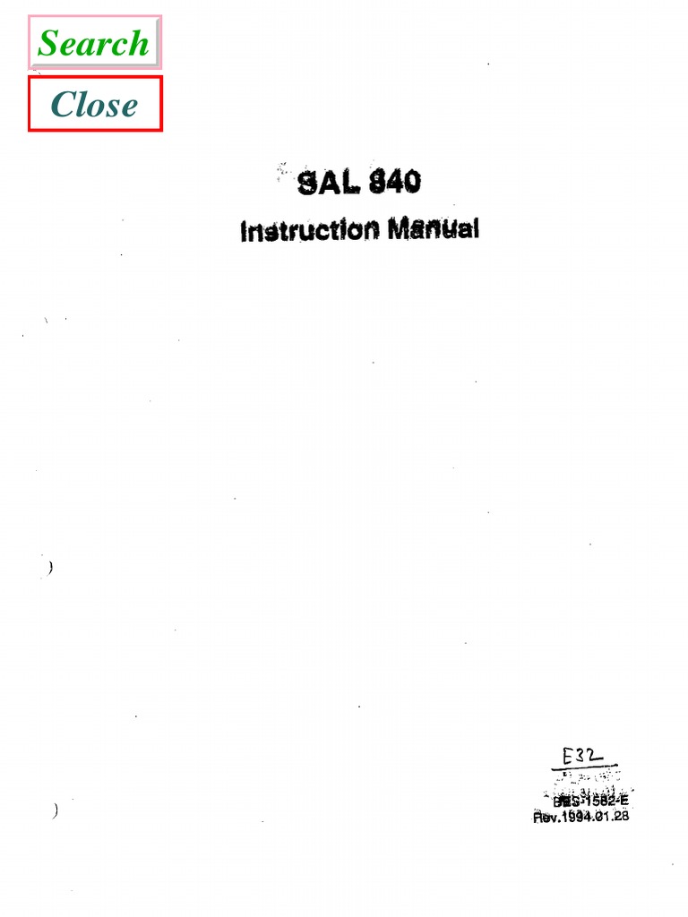 E32 Speed Log SAL-840 Manual | PDF | Pipe (Fluid Conveyance) | Valve