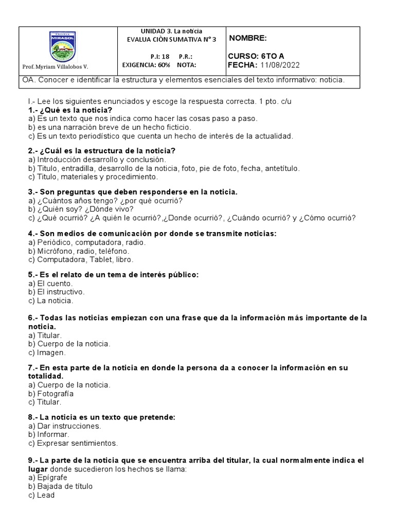 N°3 La Noticia Pdf