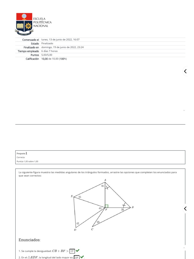 Deber 13 - Revisión Del Intento | PDF | Triángulo | Objetos geométricos