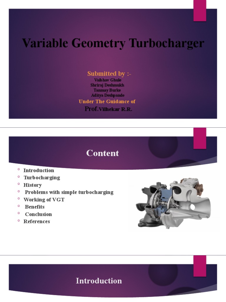On Variable Geometry Turbocharger | PDF | Turbocharger | Engines