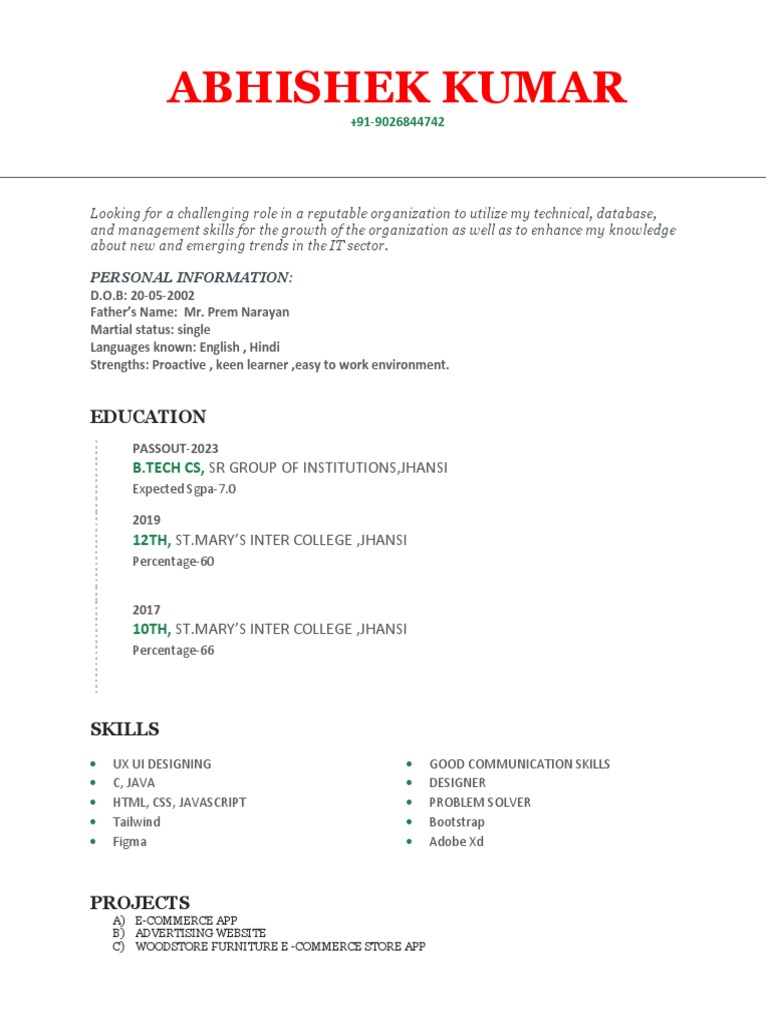 Abhishek Kumar Resume | PDF Abhishek Kumar Resume | PDF