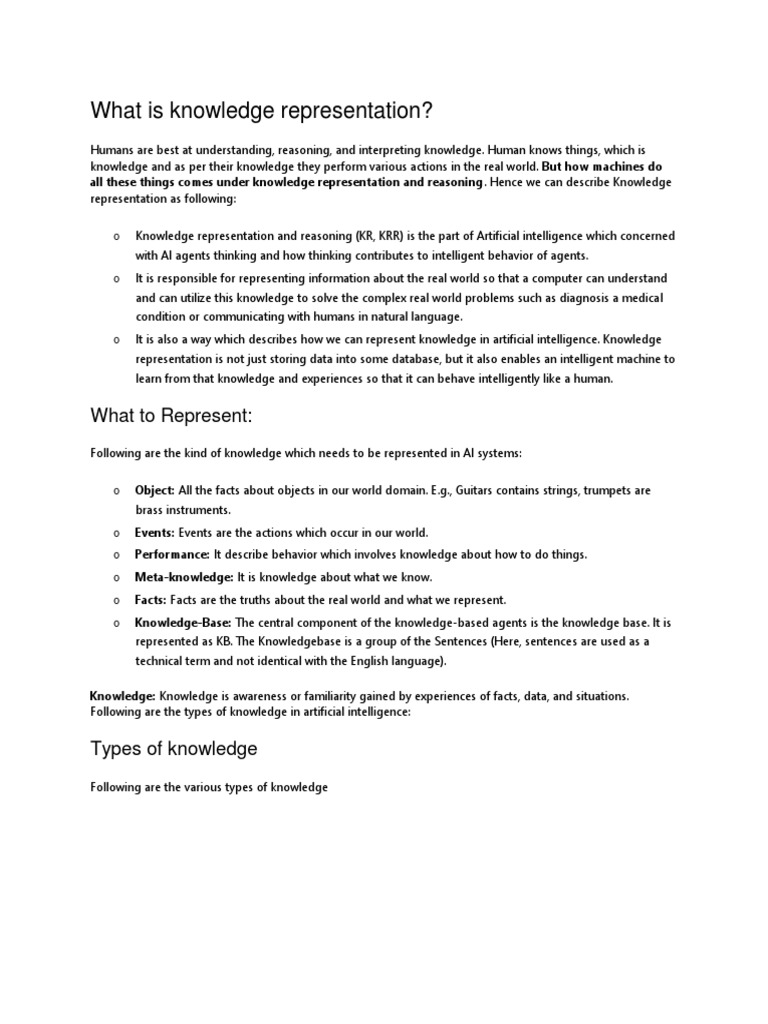 AI UNIT-3 Knowledge Representation | PDF | Logic | Knowledge Representation And Reasoning