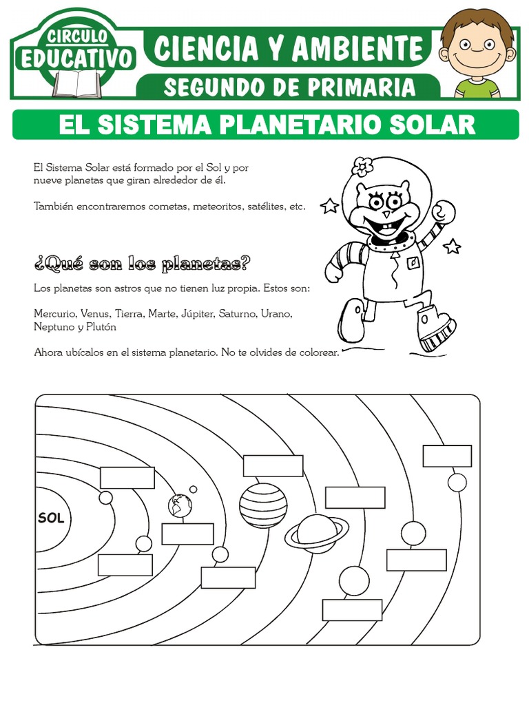 El Sistema Planetario Solar para Segundo de Primaria | PDF | Planetas | Sistema solar