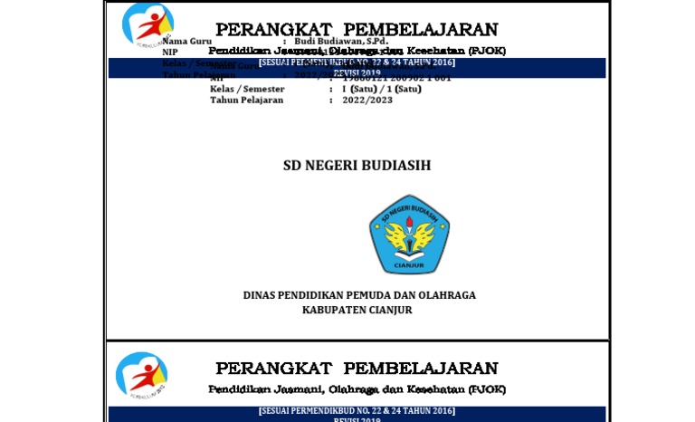Cover Perangkat PJOK 1 | PDF