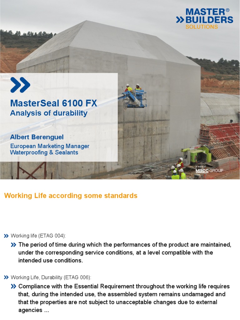 MasterSeal 6100 FX Durability | PDF | Water | Cement