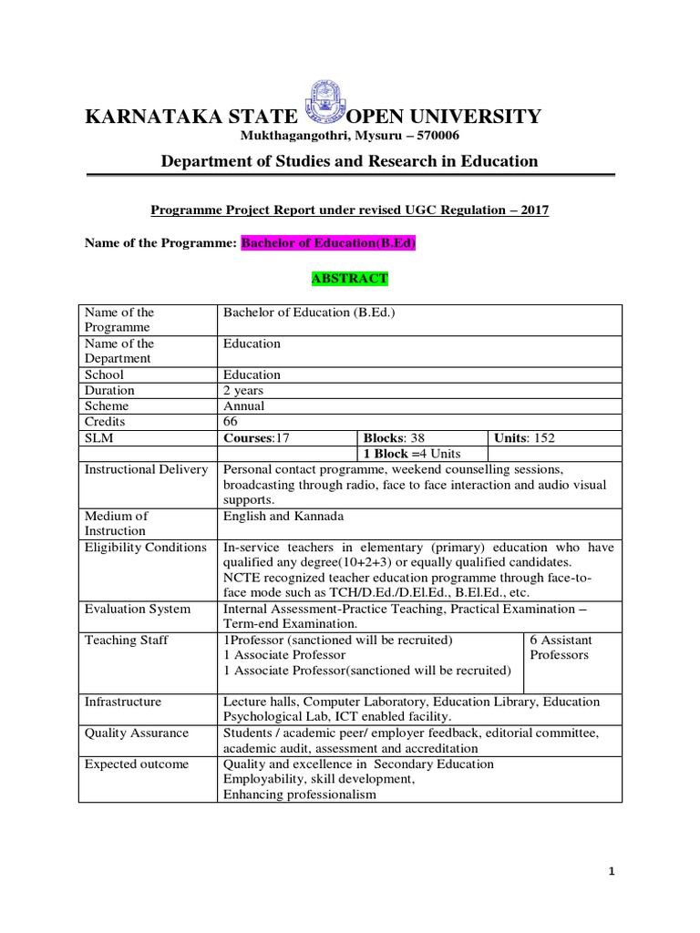 Bed Syllabus | PDF | Teachers | Teaching Method