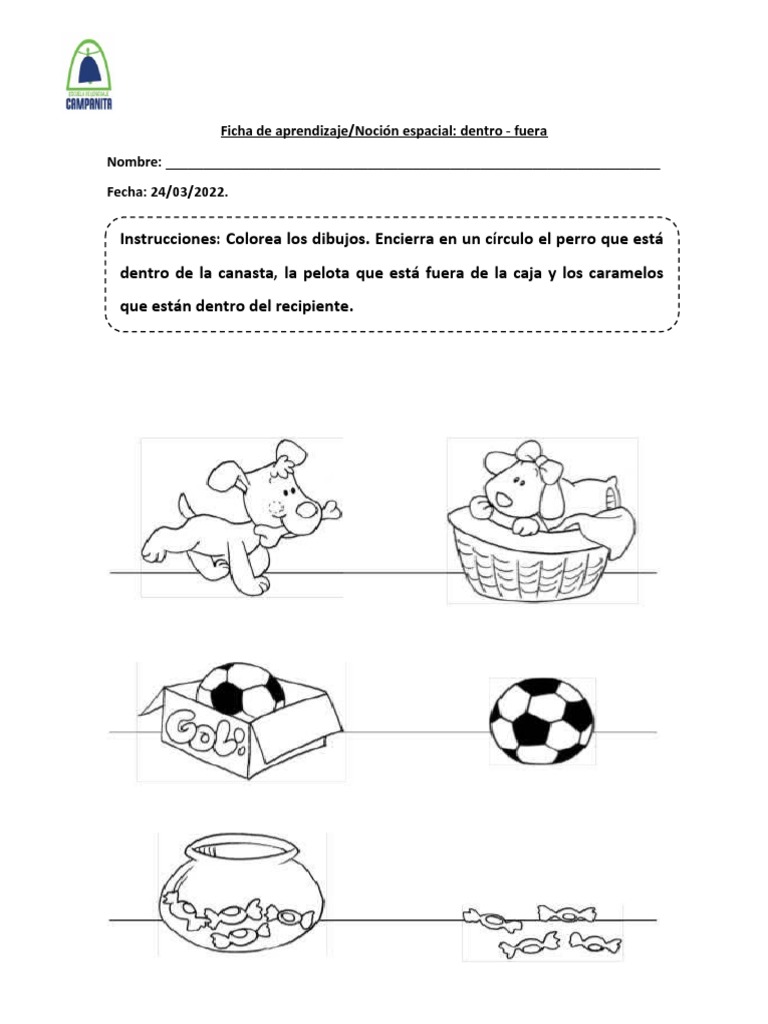Actividad Preescolar: Dentro y Fuera | PDF
