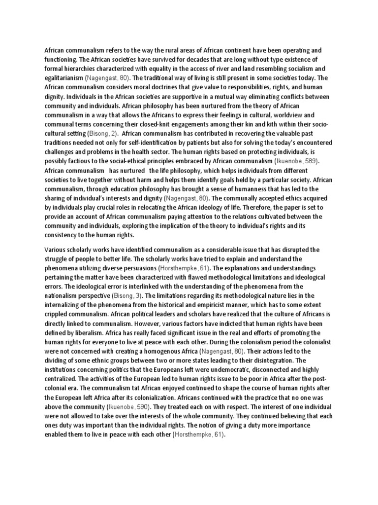 African Communalism | PDF | Rights | Egalitarianism