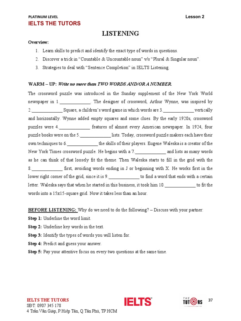 Lesson 2 | PDF | Cost Of Living | Crossword