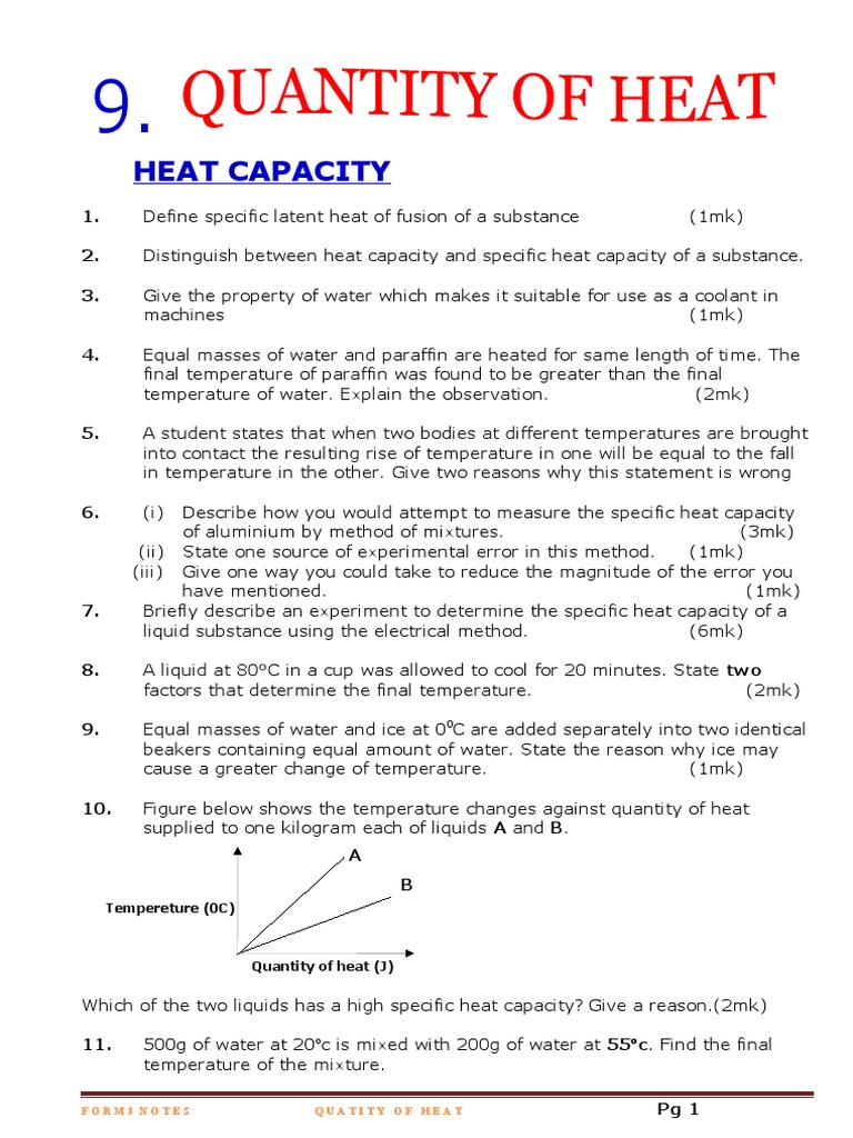 Heat Capacity Experiments | PDF | Latent Heat | Water