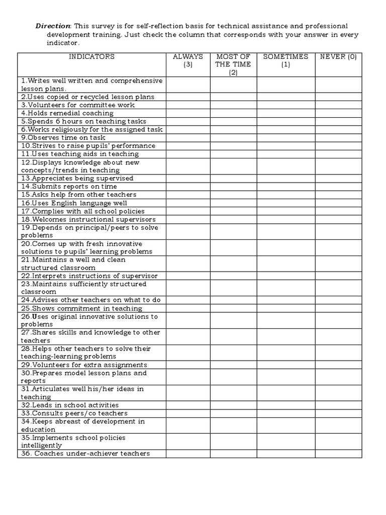 Survey For For Teacher Quadrants | PDF
