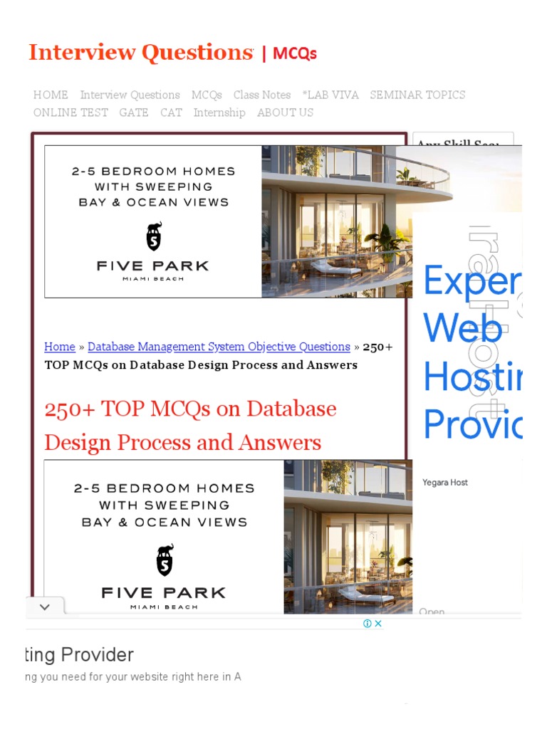 250+ TOP MCQs On Database Design Process and Answers | PDF | Databases | Multiple Choice