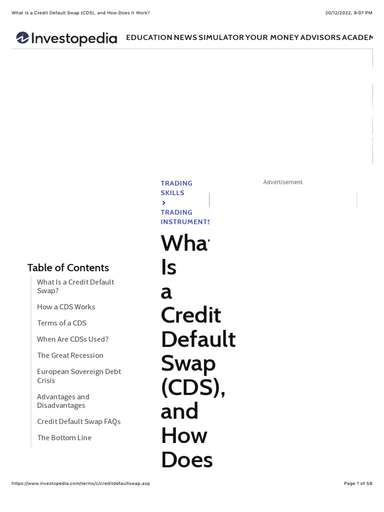 Understanding Credit Default Swaps: How These Financial Derivatives ...