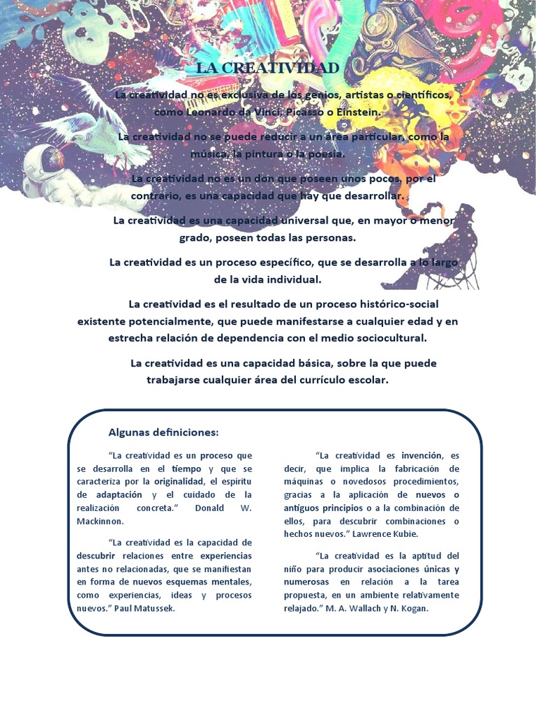 1-La Creatividad | PDF | Creatividad | Ciencias del comportamiento