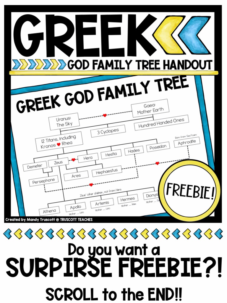 Greek Mythology FREEBIEFamily Treeofthe Greek Gods | PDF