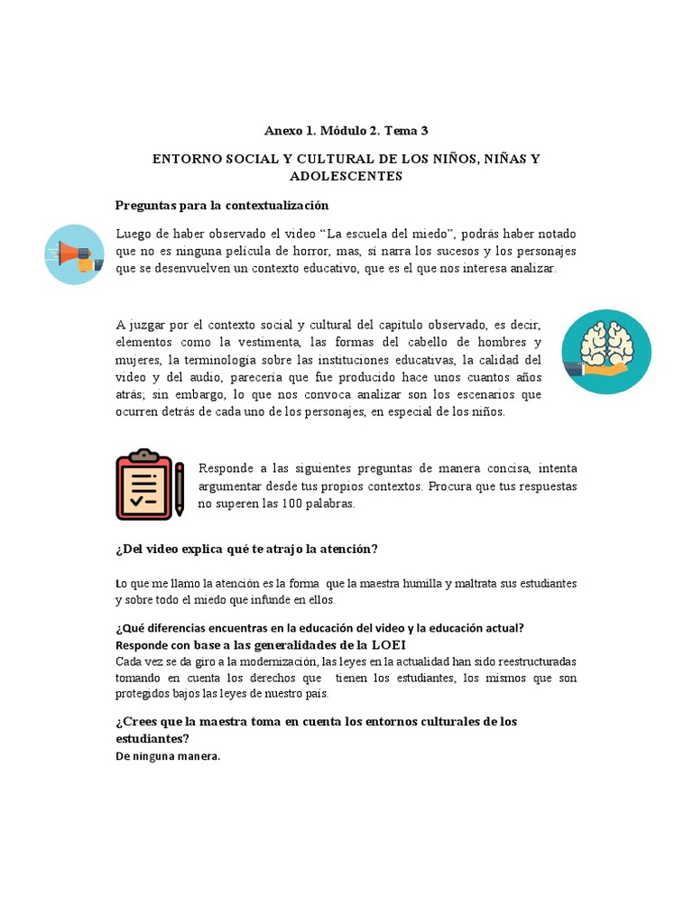 Tarea 3 Modulo 2 Curso Induccion | PDF | Aprendizaje | Adolescencia