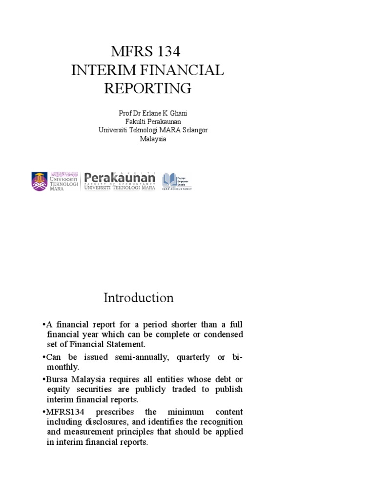 MFRS 134: Interim Financial Reporting Guide | PDF | Financial Statement ...