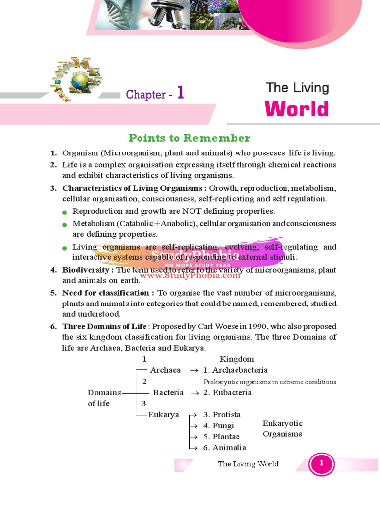 1. The Living World | PDF | Taxonomy (Biology) | Life