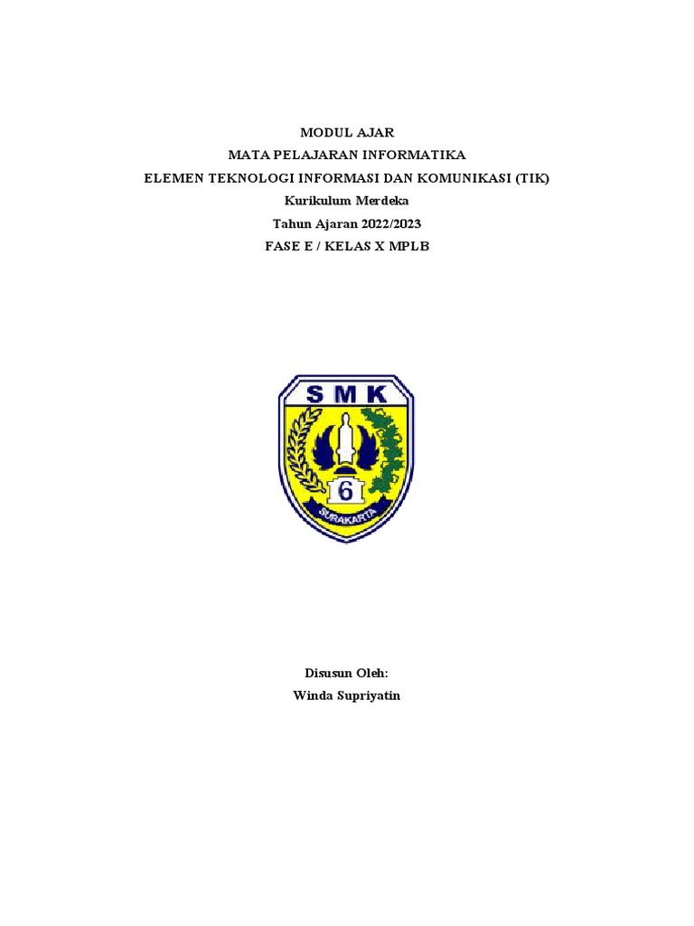 Modul Ajar Informatika Edit Elemen 2 | PDF Modul Ajar Informatika Edit Elemen 2 | PDF