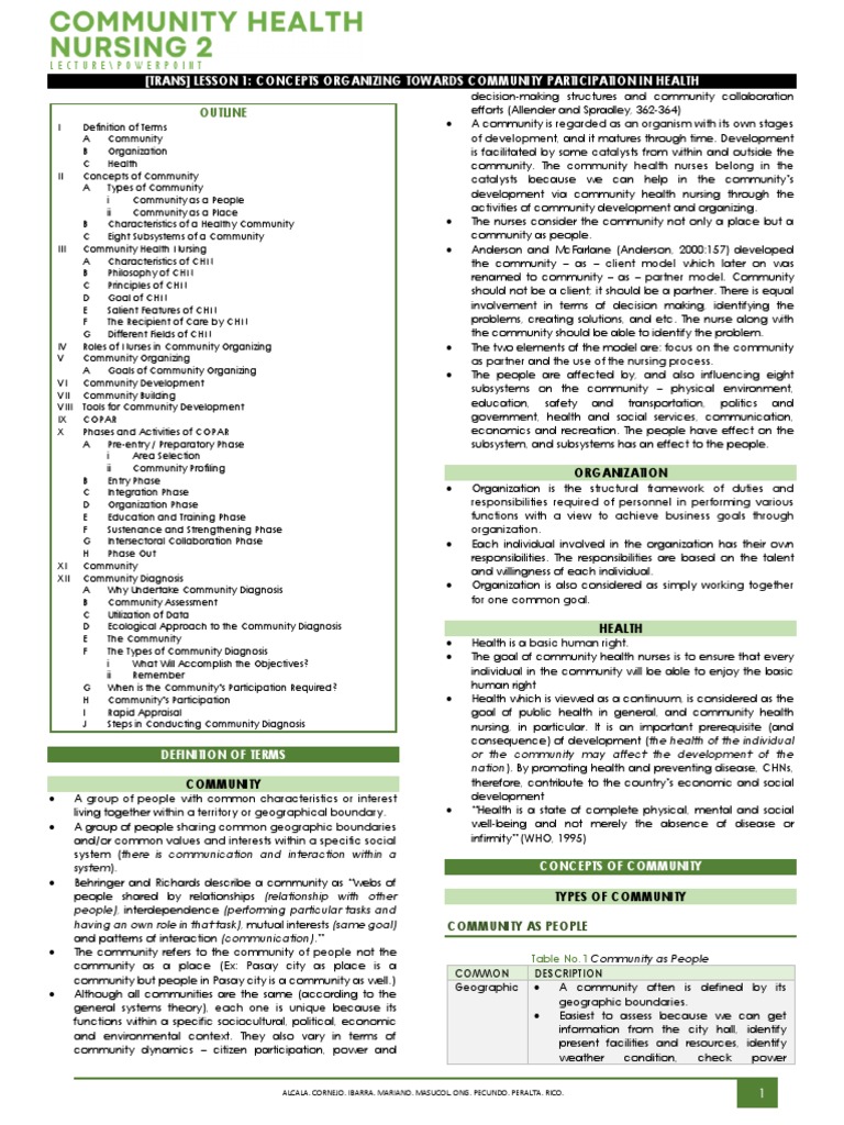 Community Participation in Health Nursing | PDF | Community | Nursing