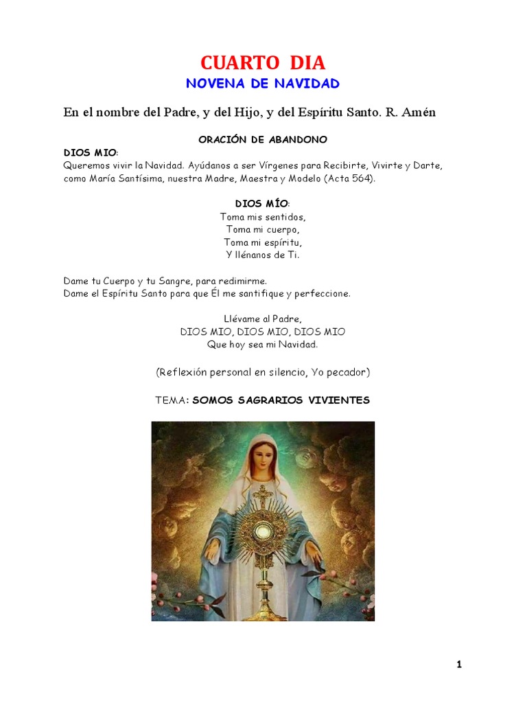 Cuarto Día de la Novena de Navidad | PDF | María, madre de Jesús | Oración