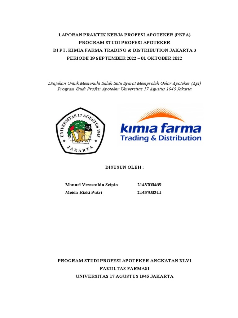 Laporan PBF KFTD Jakarta 3 | PDF