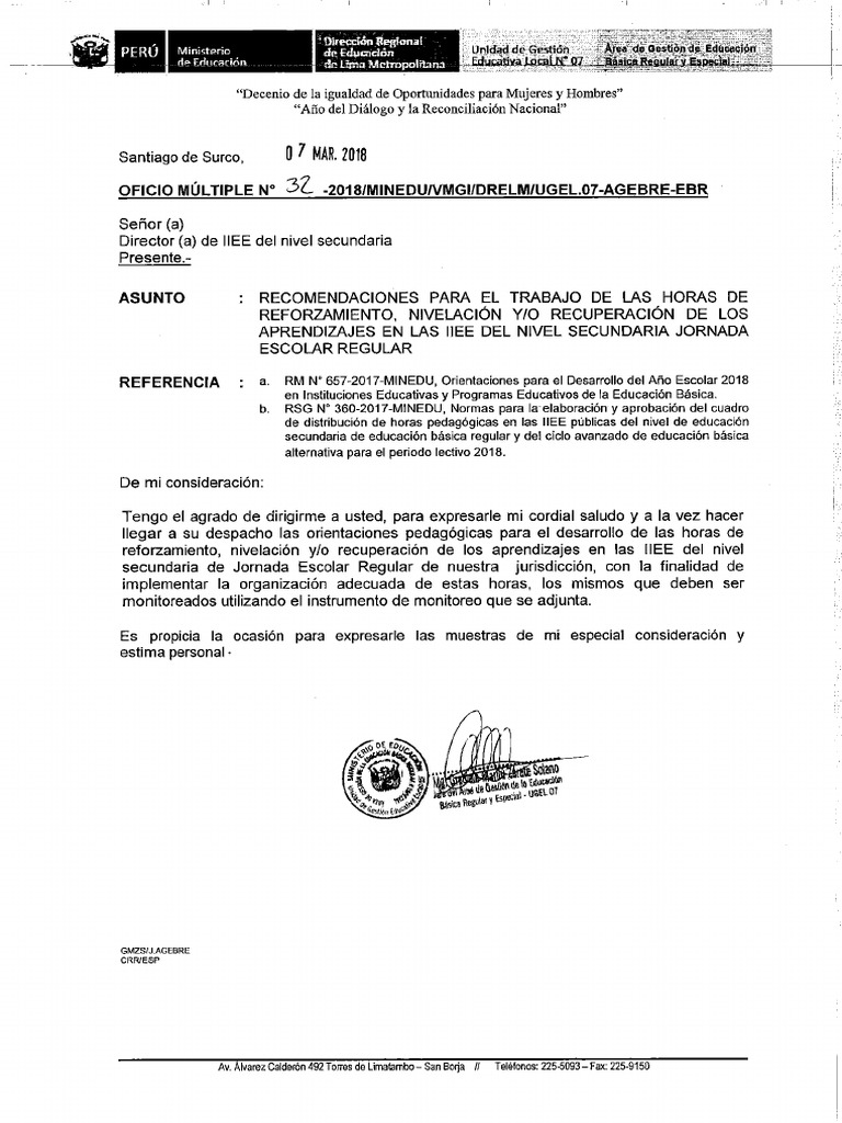 Oficio Multiple 032 | PDF