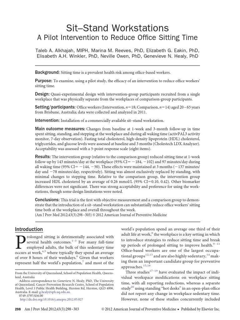 Alkhajah Et Al. - 2012 - Sit-Stand Workstations A Pilot Intervention To ...