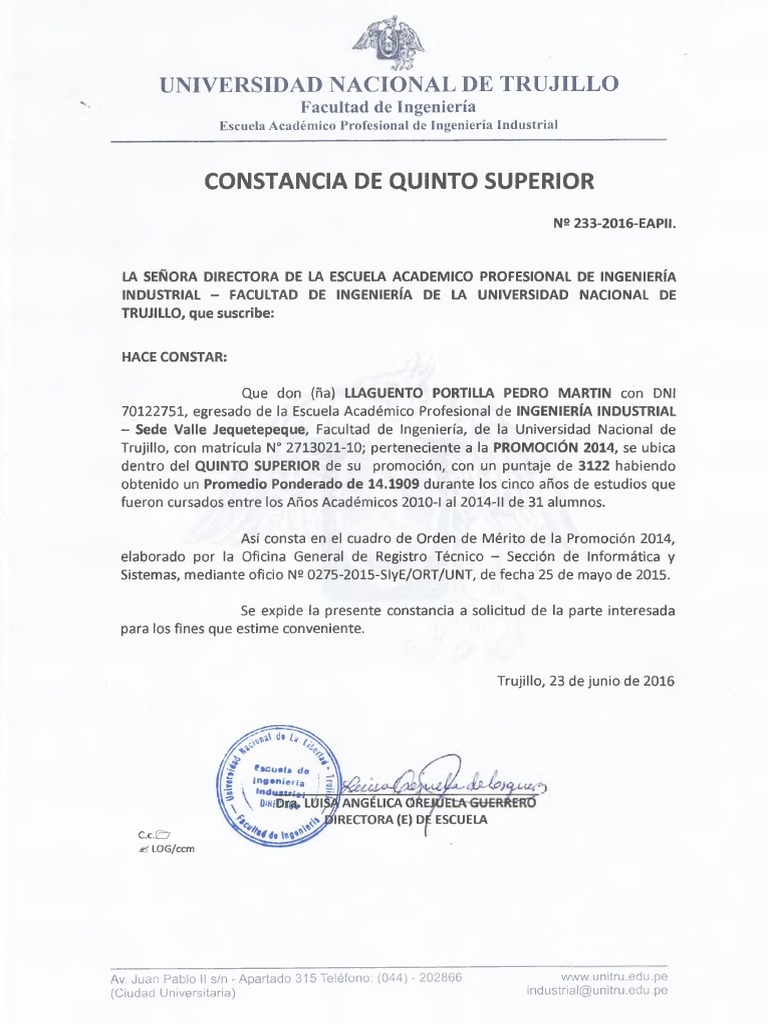 Quinto Superior | PDF